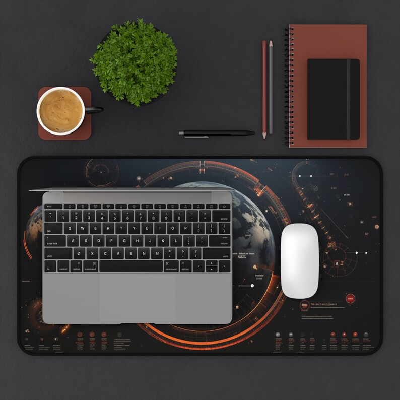 Sci-fi Battlestation Screen Desk Mat, Tactical HUD Mouse Pad XXL, Anti ...