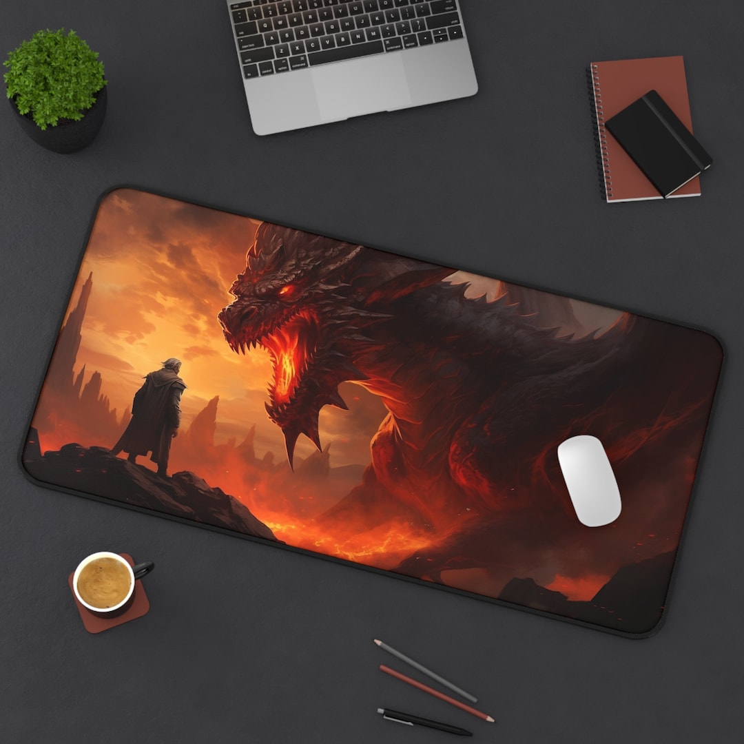 Dragon Tamer Desk Mat and XXL Mousepad Anti-slip Fantasy Gaming Mouse ...