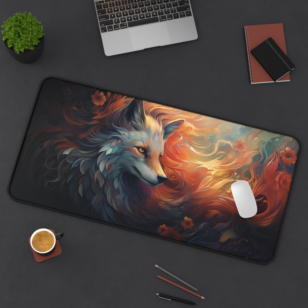 Fox Desk Mat, Mystic Vixen Art Mouse Pad XXL, Anti-slip Gaming Mousepad ...
