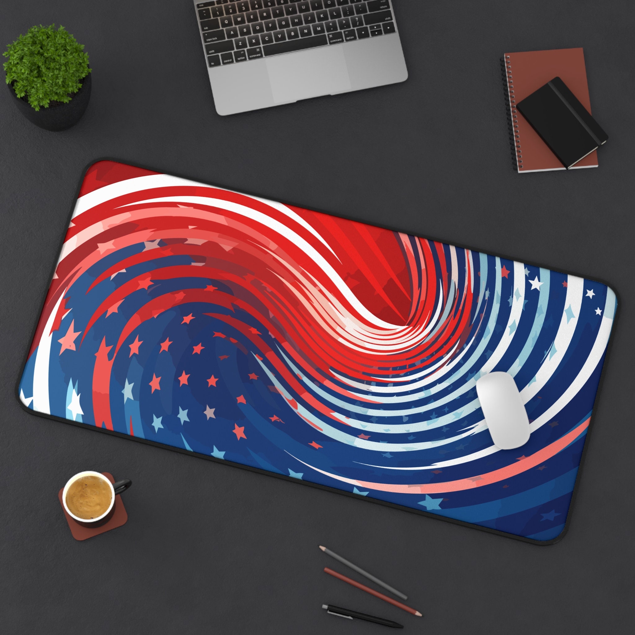 Patriot Desk Mat, American Flag Art Mouse Pad XXL, USA Colors Anti-slip ...