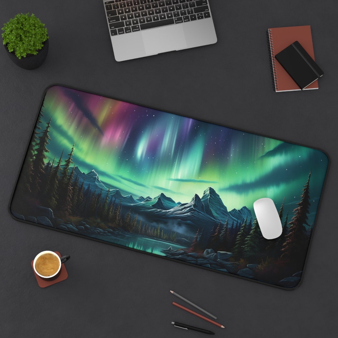 Aurora Borealis Desk Mat: Northern Lights Landscape Gaming Mousepad - Etsy