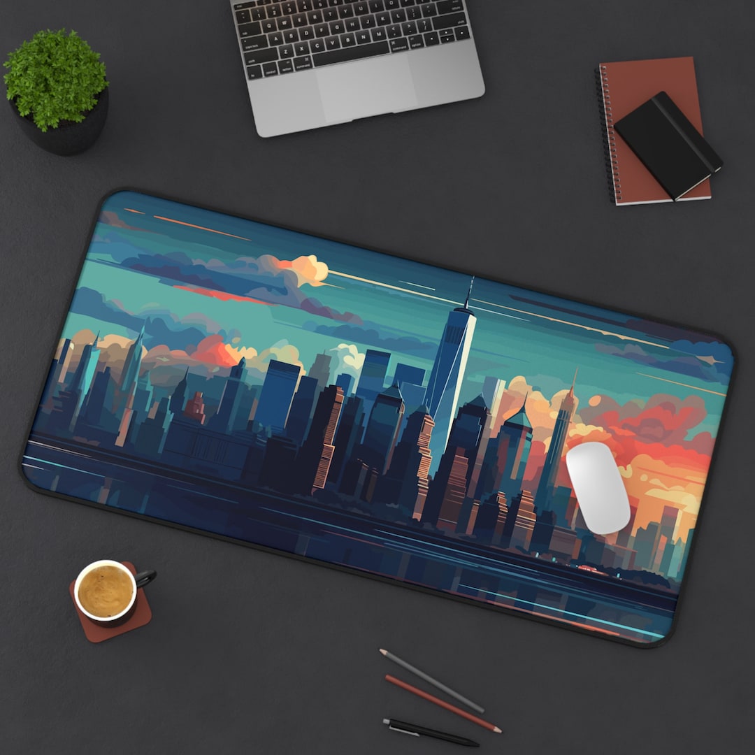 Manhattan Mousepad, New York City Desk Mat, Anti-slip Cityscape Art ...