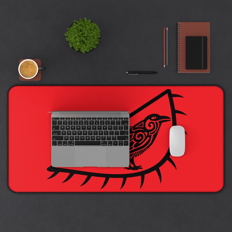 Raven Banner Desk Mat, Viking Flag Mouse Pad XXL, Anti-slip Gaming ...