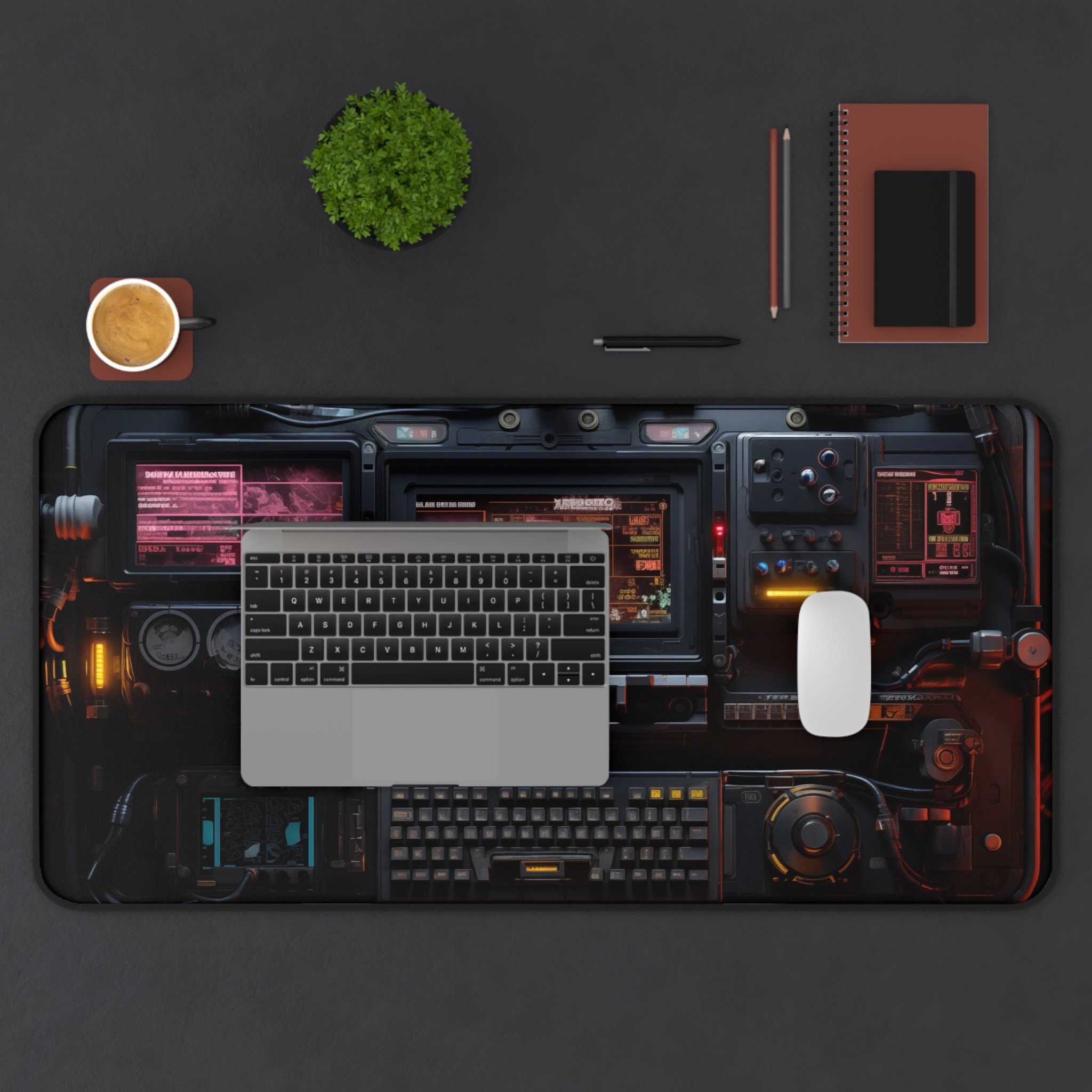 Hacker's Console Desk Mat, Cyberpunk HUD Mouse Pad XXL, Anti-slip ...