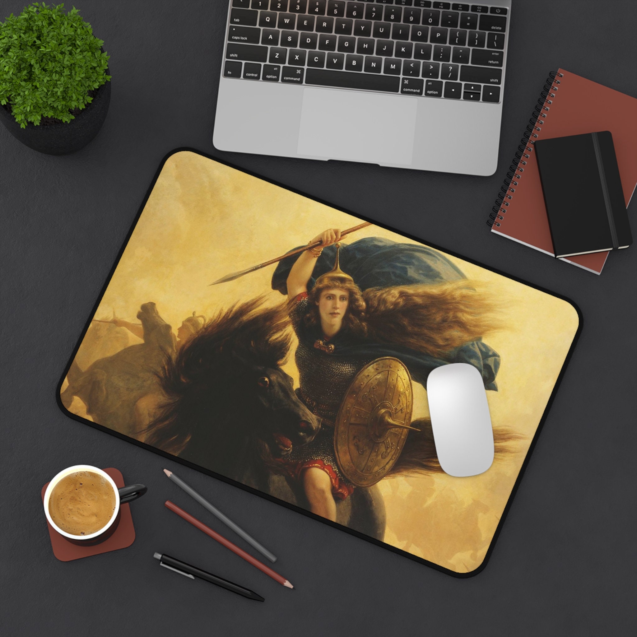 Valkyrie Desk Mat, Norse Mythology Art Mouse Pad XXL, Warrior Woman ...