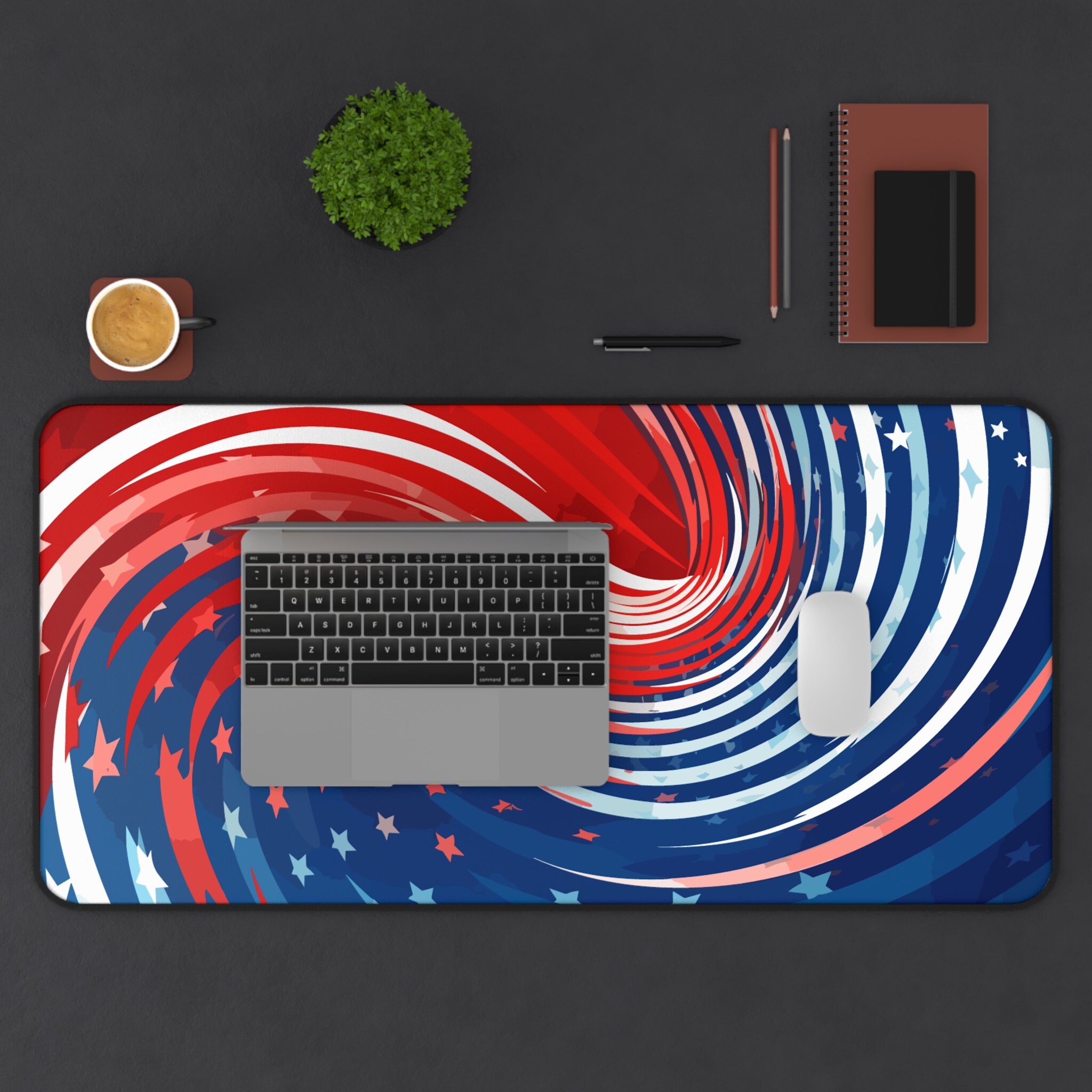 Patriot Desk Mat, American Flag Art Mouse Pad XXL, USA Colors Anti-slip ...