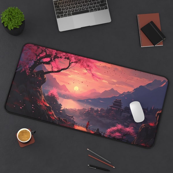 Japanese Sakura Art Desk Mat - Etsy