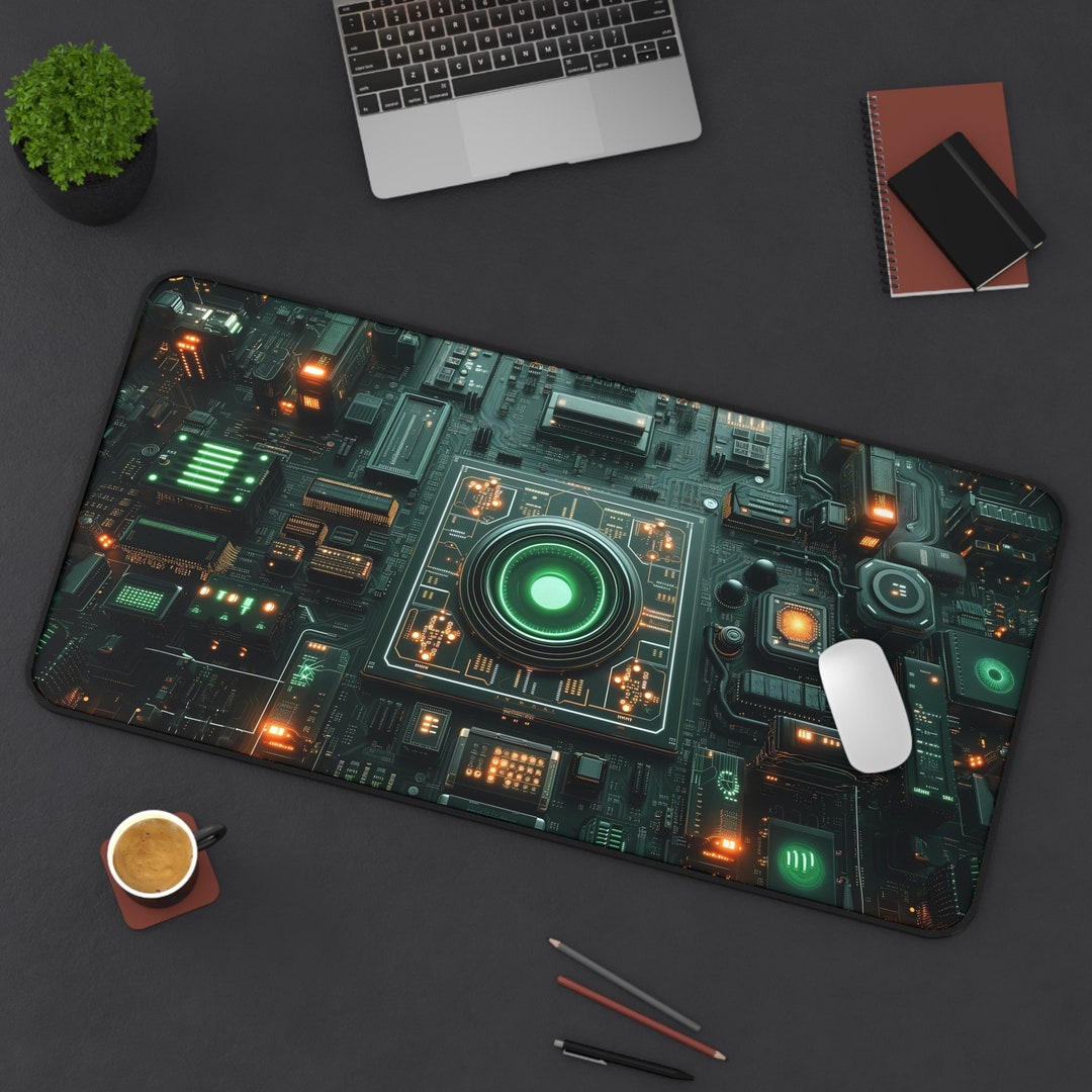 Motherboard Desk Mat, Futuristic PCB Design Mouse Pad XXL, Anti-slip ...
