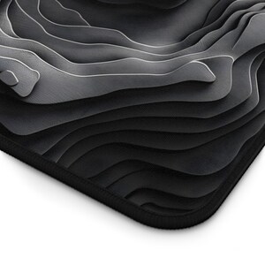 Gray Topography Desk Mat, Grayscale Mouse Pad XXL, Anti-slip Minimalist ...