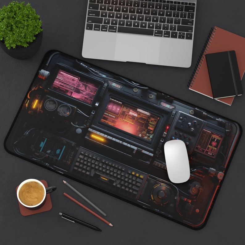 Hacker's Console Desk Mat, Cyberpunk HUD Mouse Pad XXL, Anti-slip ...