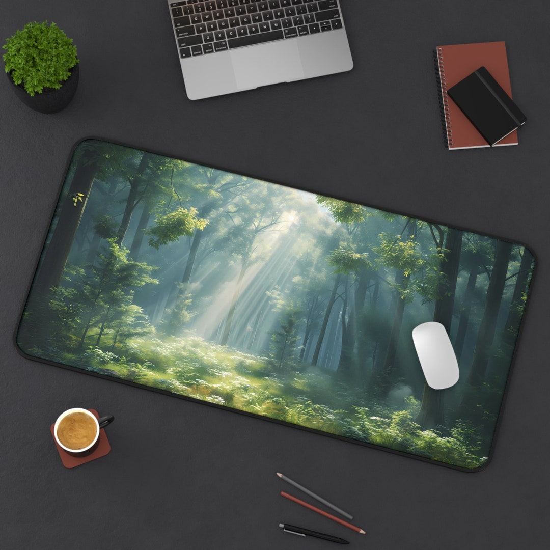 Lush Forest Desk Mat: XXL Calming Nature Mousepad - Etsy