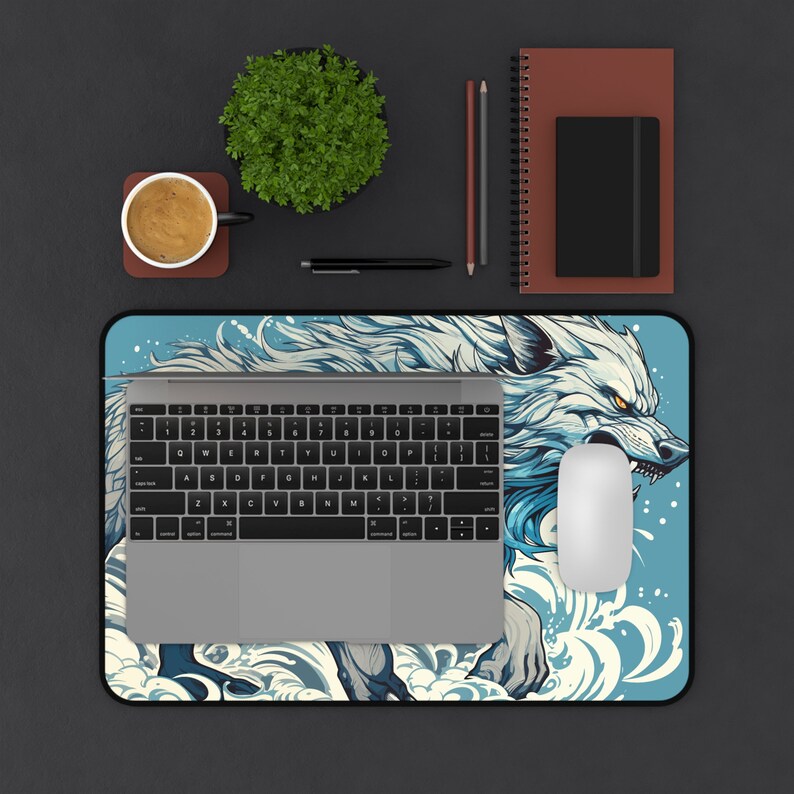 Wolf Desk Mat, Fenrir Ragnarok Mouse Pad XXL, Anti-slip Norse Mythology ...