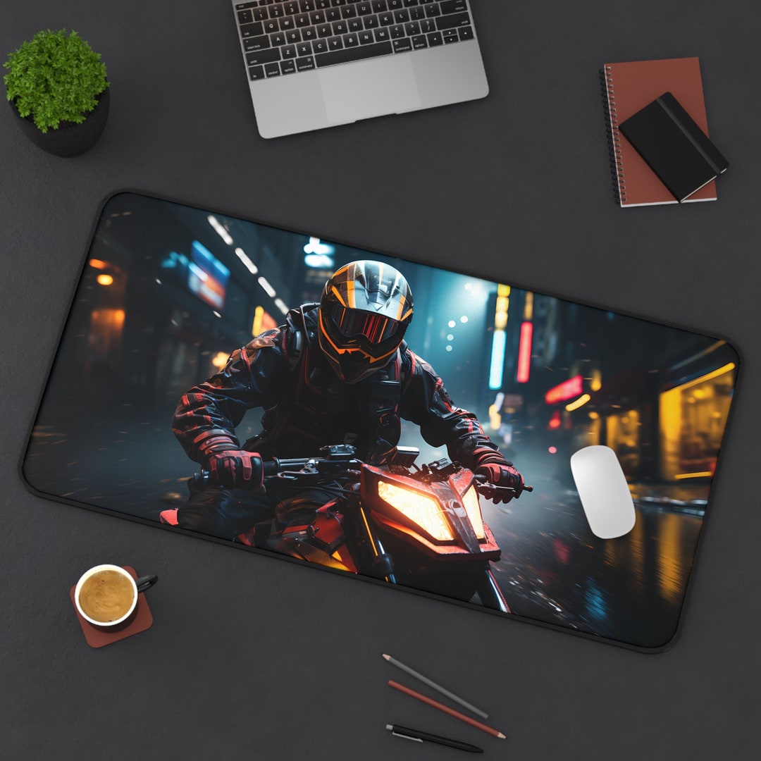 Motorcycle Racing Desk Mat, Dirt Bike Mouse Pad XXL, Anti-slip Street ...