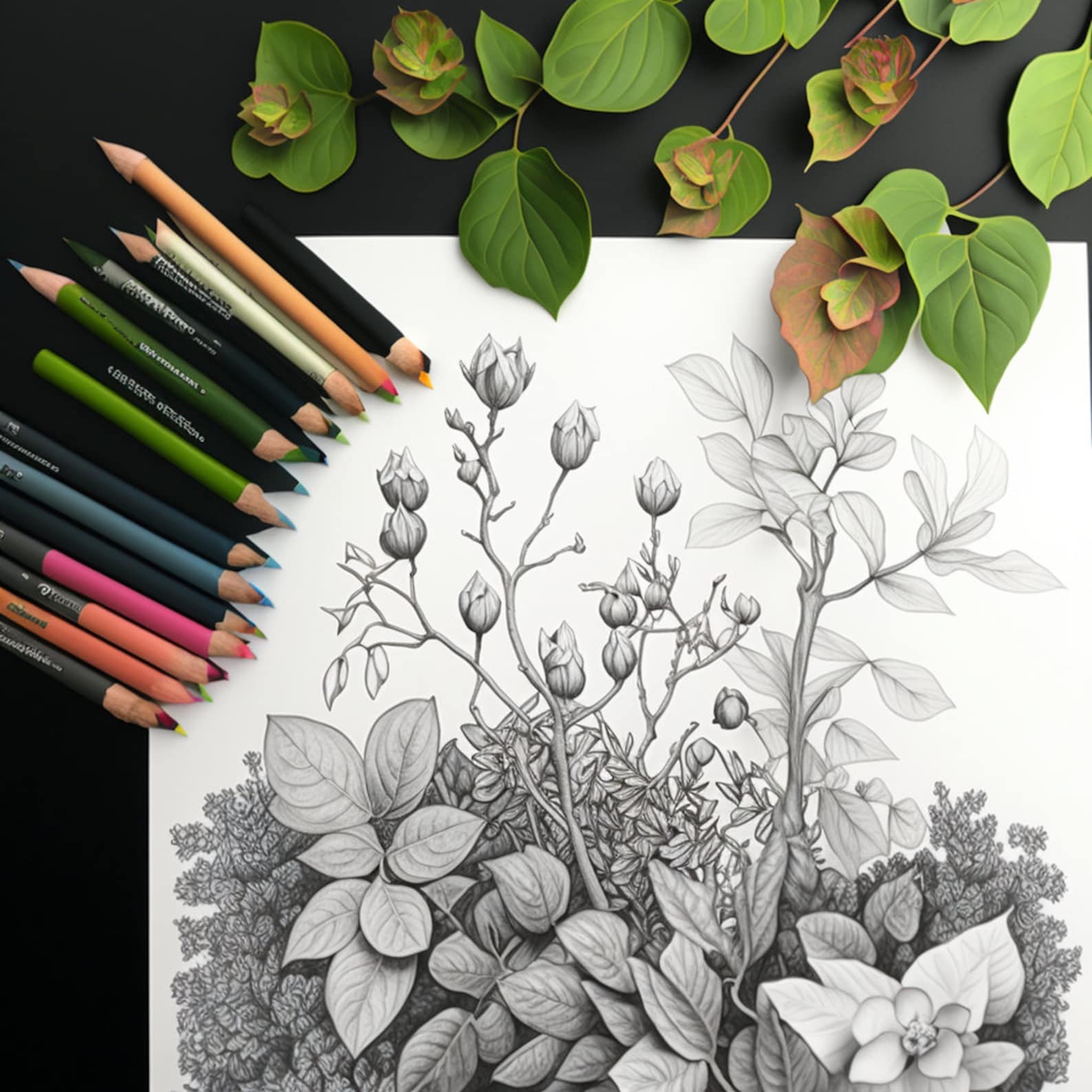 Botanical Coloring Page | Floral Coloring Page | 10 Printable Coloring ...