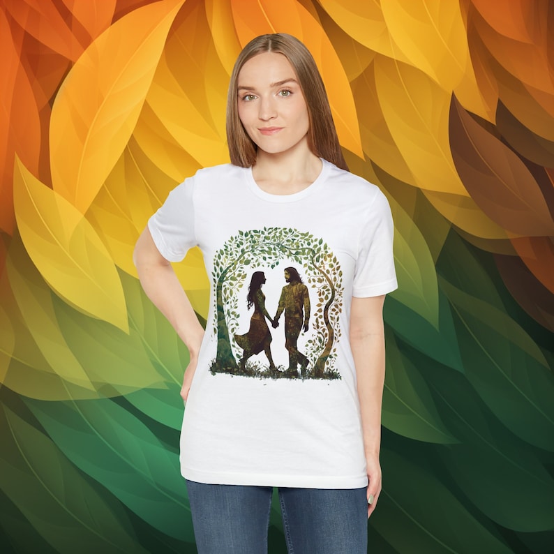 Adam and Eve Shirt, Garden of Eden, Male and Female, Genesis, Christian ...