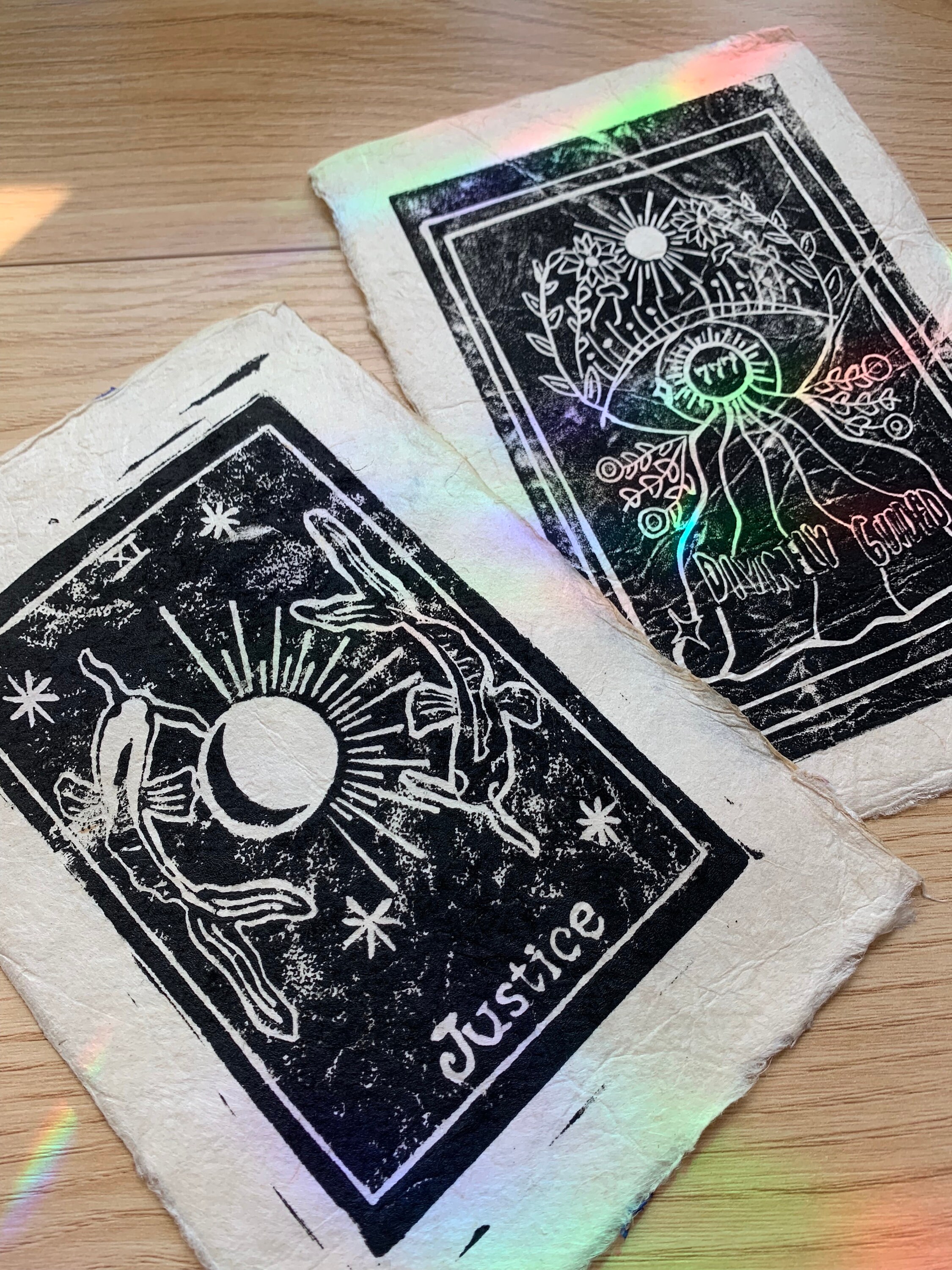 Celestial Linocut Print Angel Number Art Printwitchy Lino - Etsy