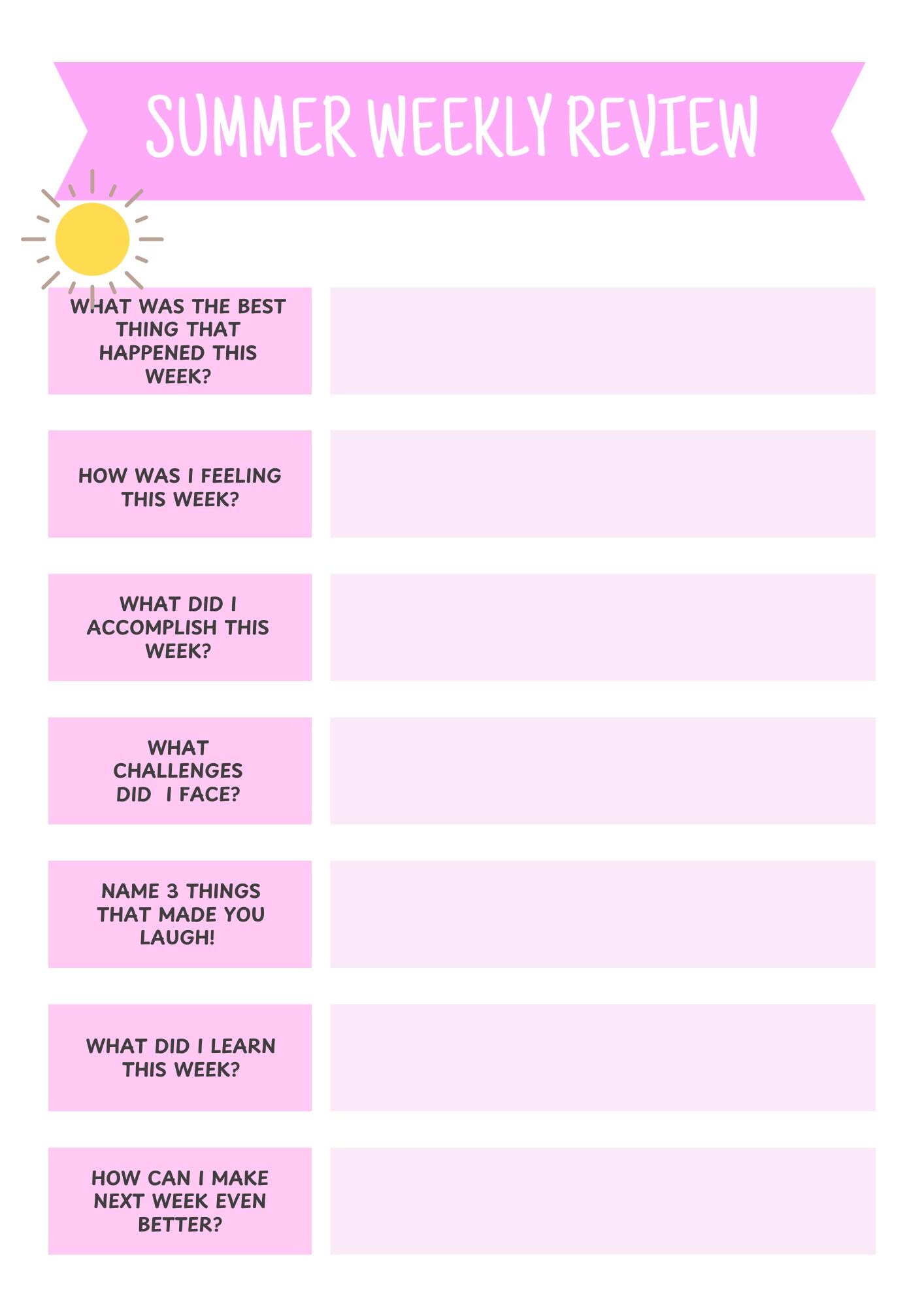 Kids Summer Planner Printable – Fun Activity Journal, Goal Tracker ...