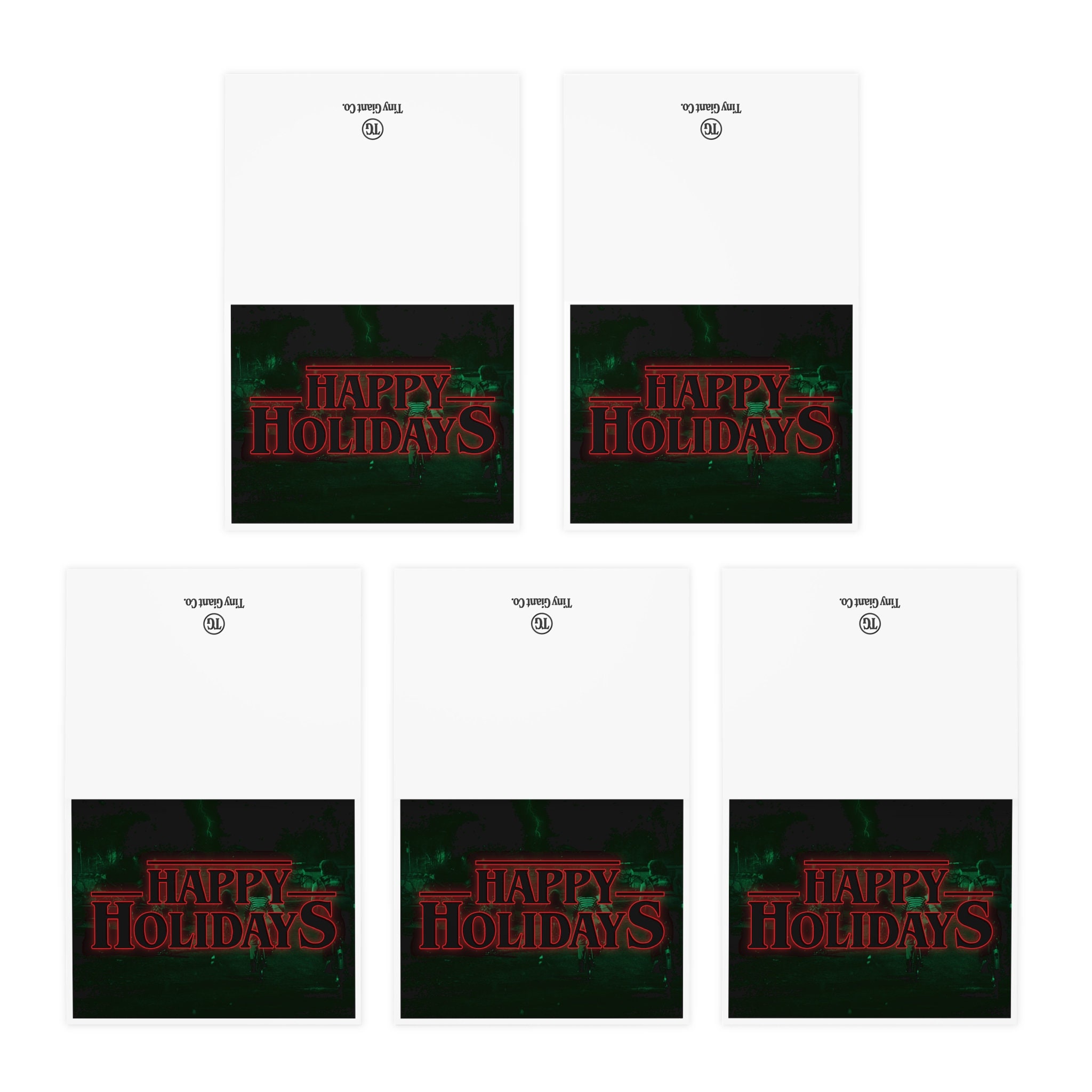 5-pack Stranger Things Greeting Cards Netflix Holiday Card - Etsy