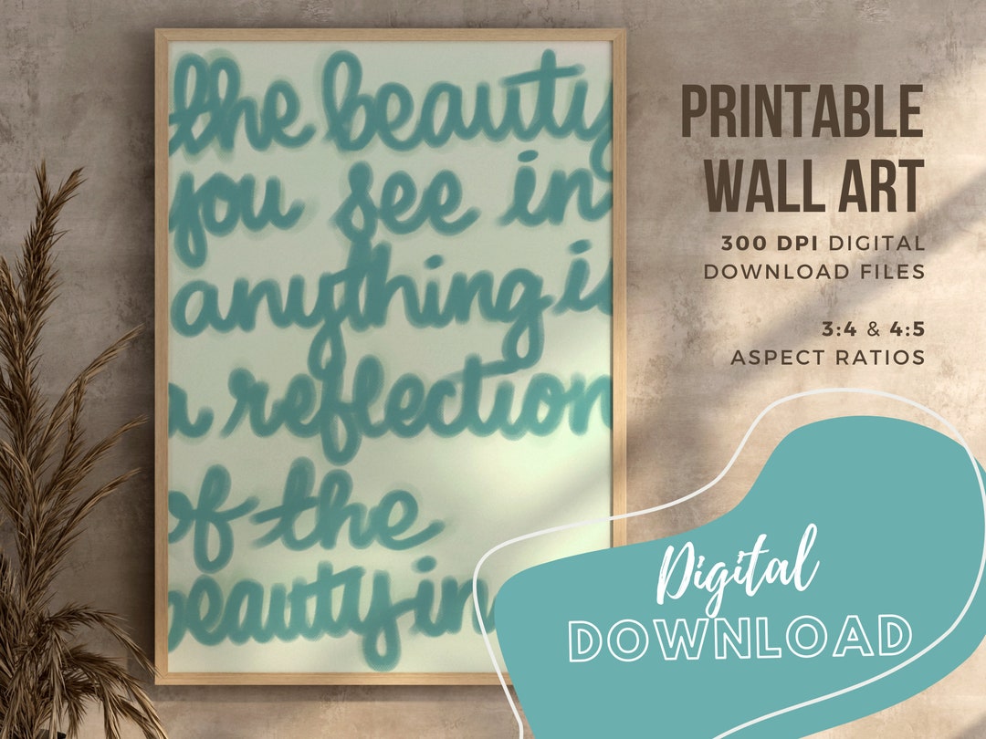 Handwritten Cursive Text Digital Wall Art 'the Beauty You See...' by ...
