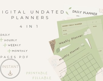 Digital Printable Fillable Monthly Planner Undated PDF - Etsy