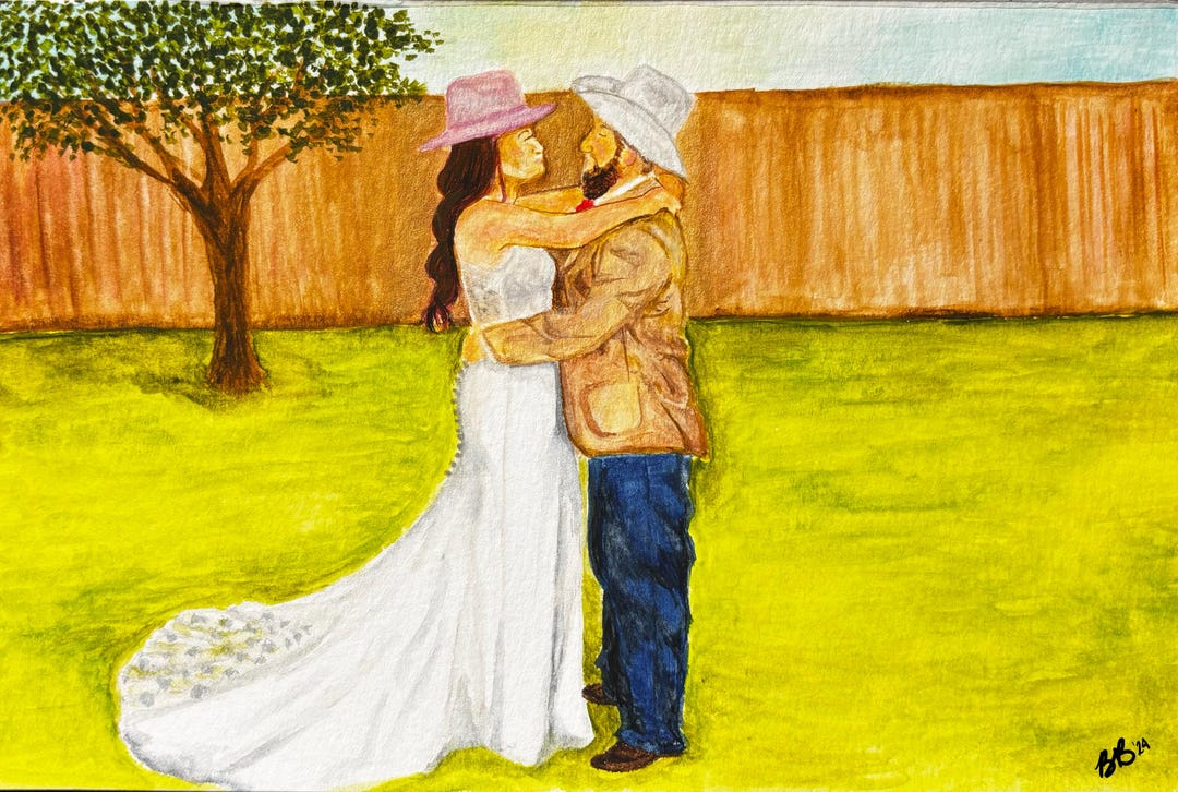Custom Watercolor Couples Portrait – Hand-painted, Made-to-order ...