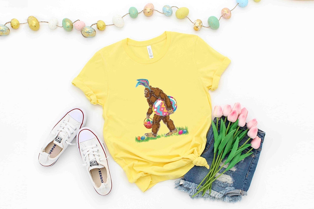 Bigfoot Easter T-shirt, Bunny Bigfoot T-shirt, Happy Easter Day Shirt ...