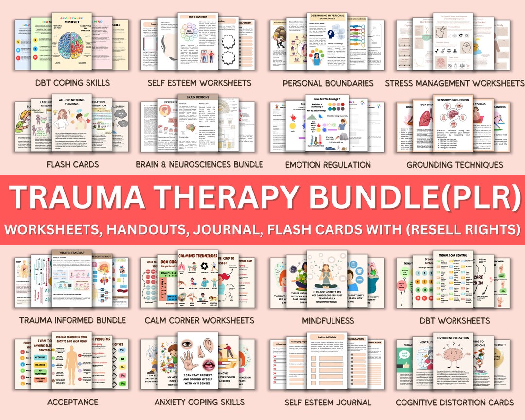 Trauma Therapy Bundle, Trauma Worksheets, Nervous System Regulation ...