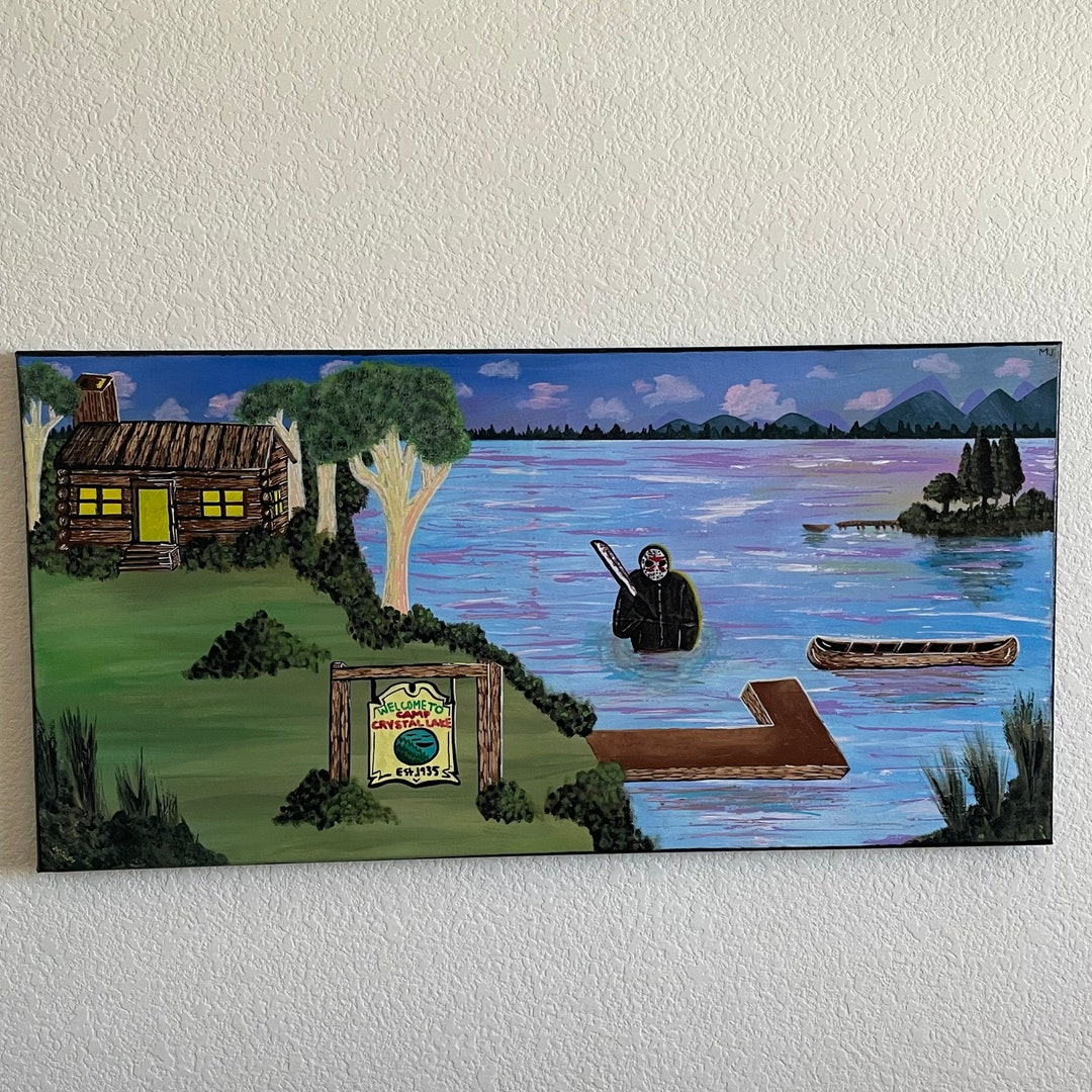Crystal Lake Jason Painting - Etsy