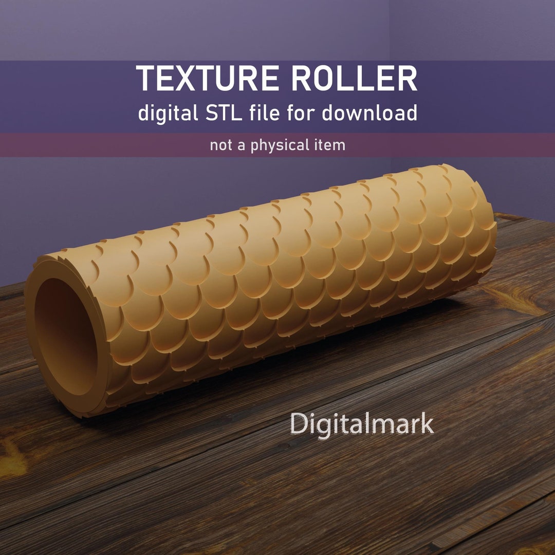 Texture Roller Convex Scales Roof Tiles Pattern Seamless, Polymer Clay ...