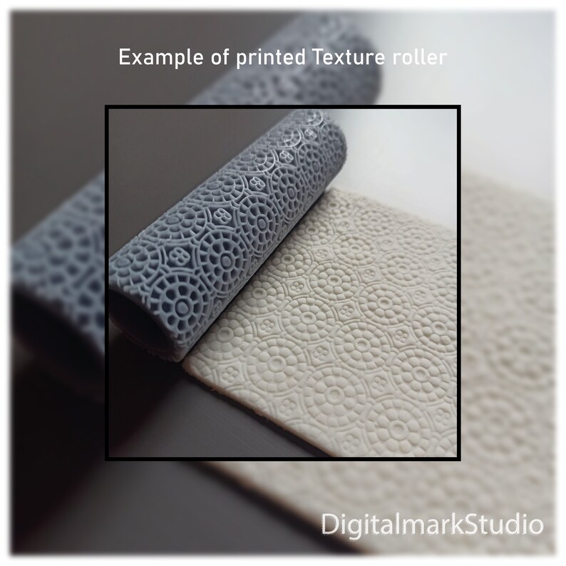 Texture Roller, Flower Tiles Pattern Seamless, Polymer Clay Texture ...