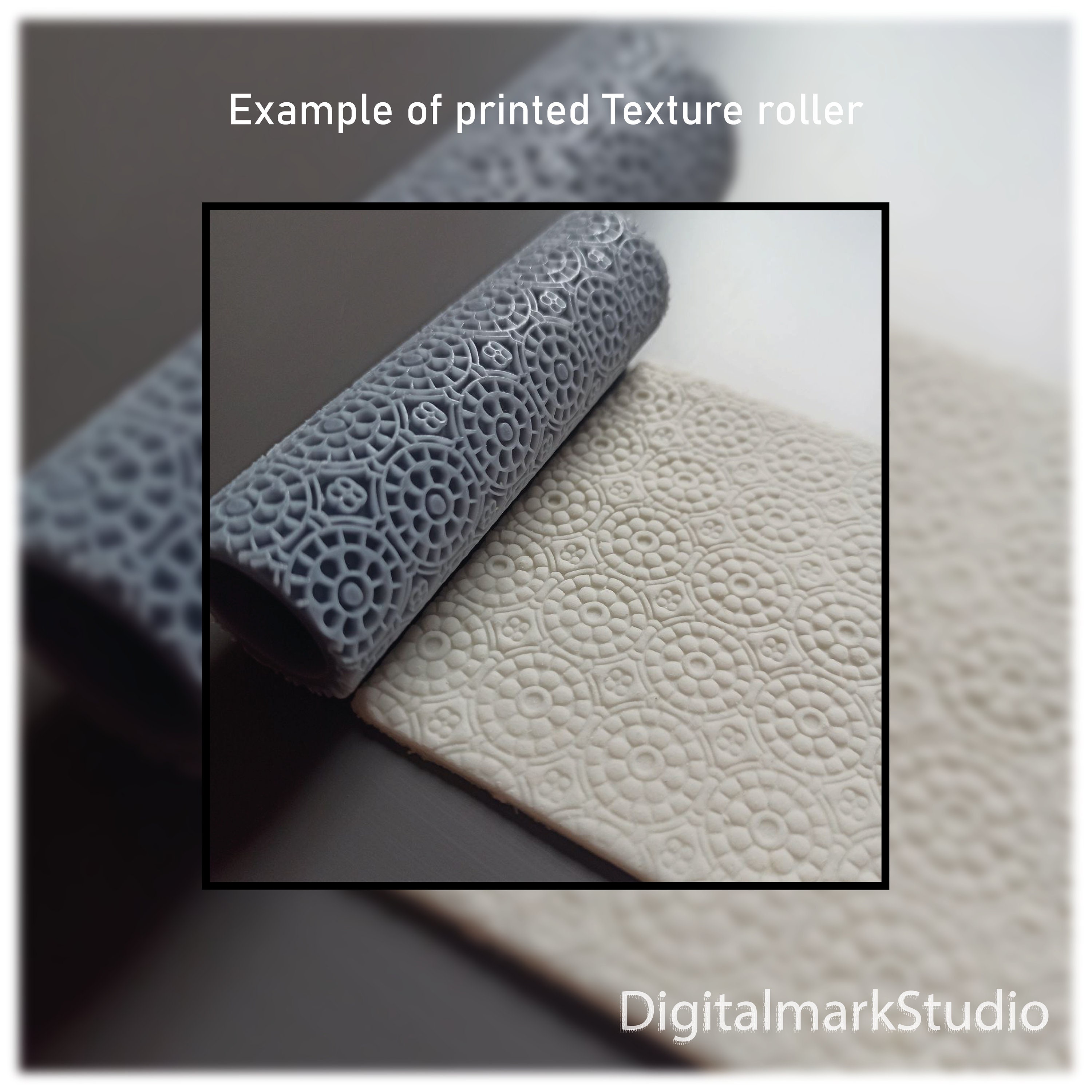 Texture Roller, Flower Tiles Pattern Seamless, Polymer Clay Texture ...