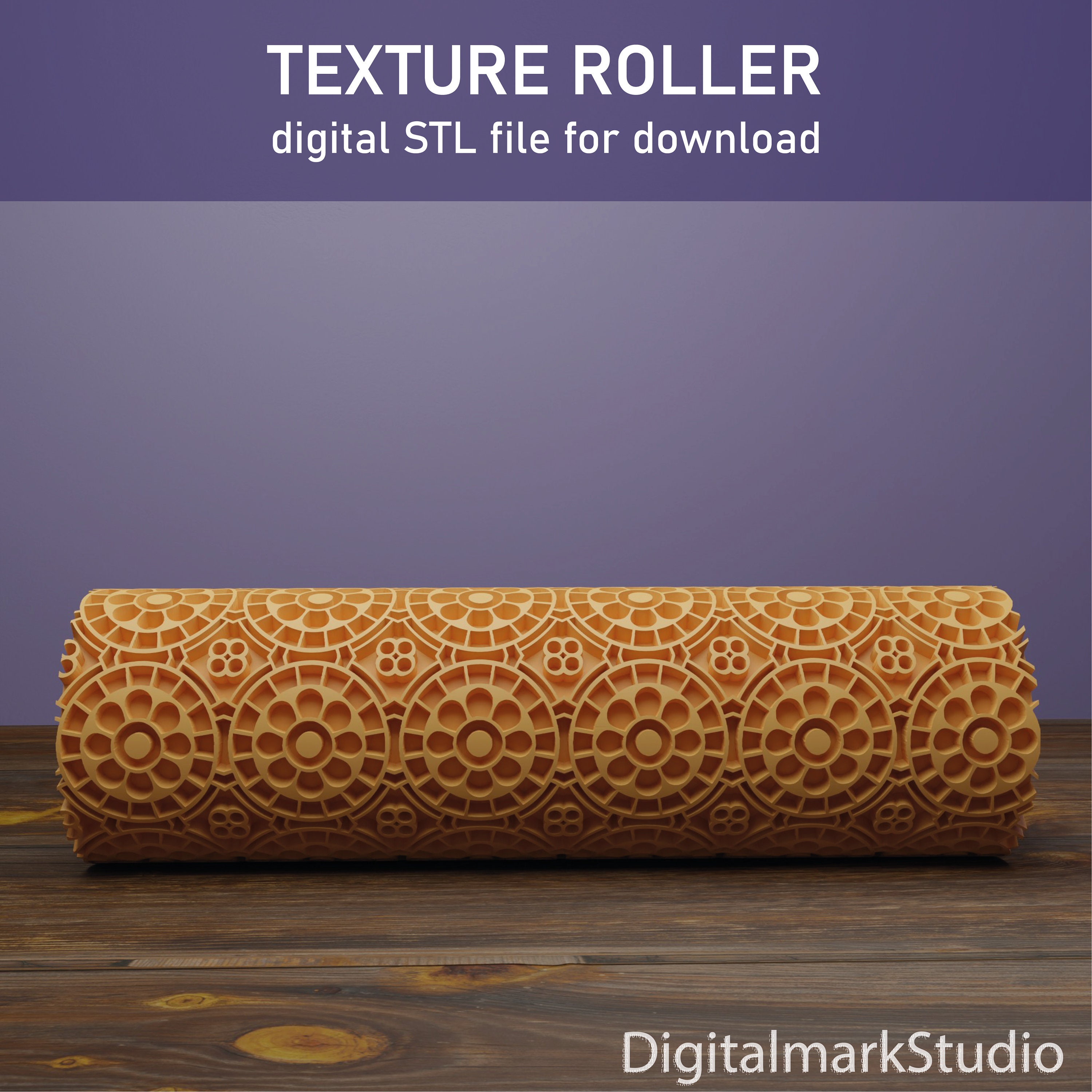 Texture Roller, Flower Tiles Pattern Seamless, Polymer Clay Texture ...