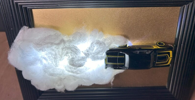 67 Pontiac GTO Hot Wheel Burnout. LED Backlit smoke Framed Artwork. One ...