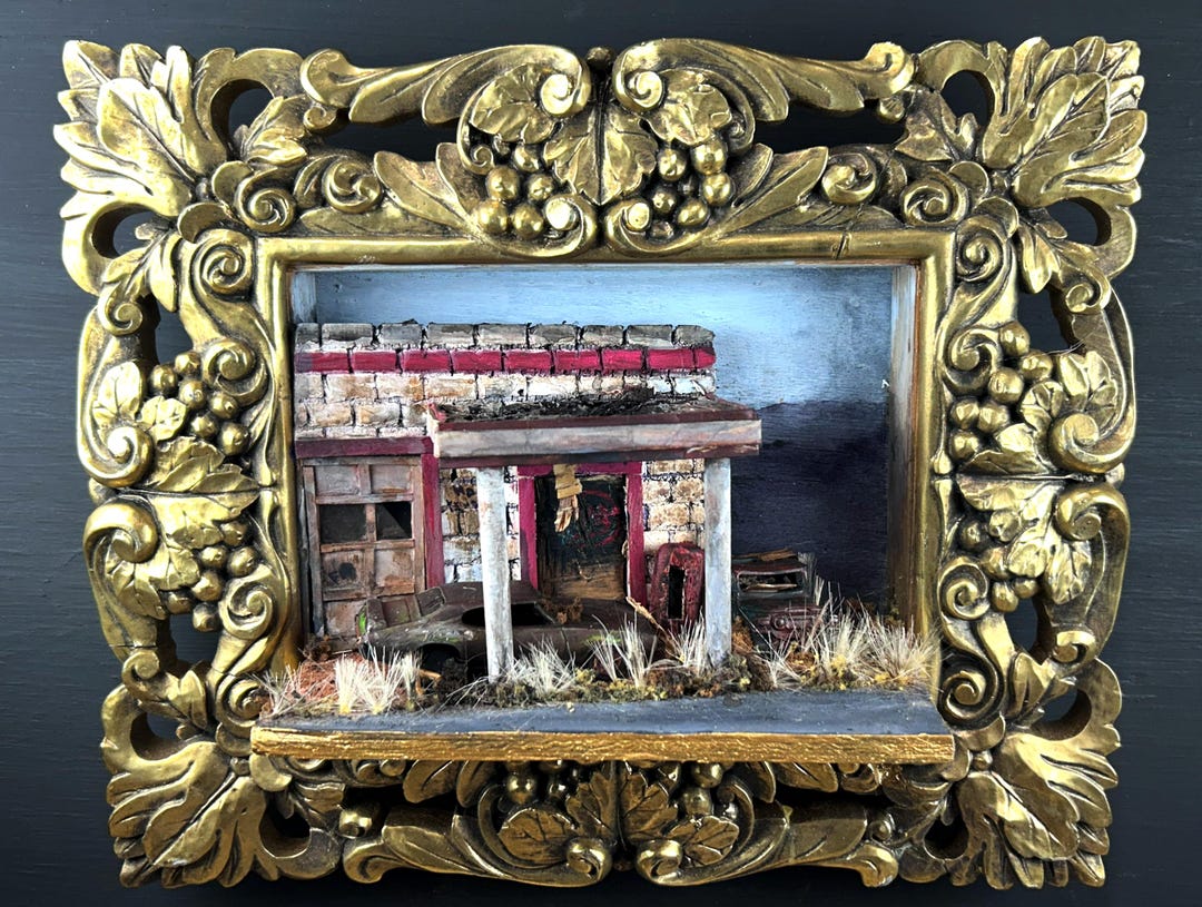 Route 66 Gas Station Diorama With Abandoned GTO, Father's Day Gift - Etsy