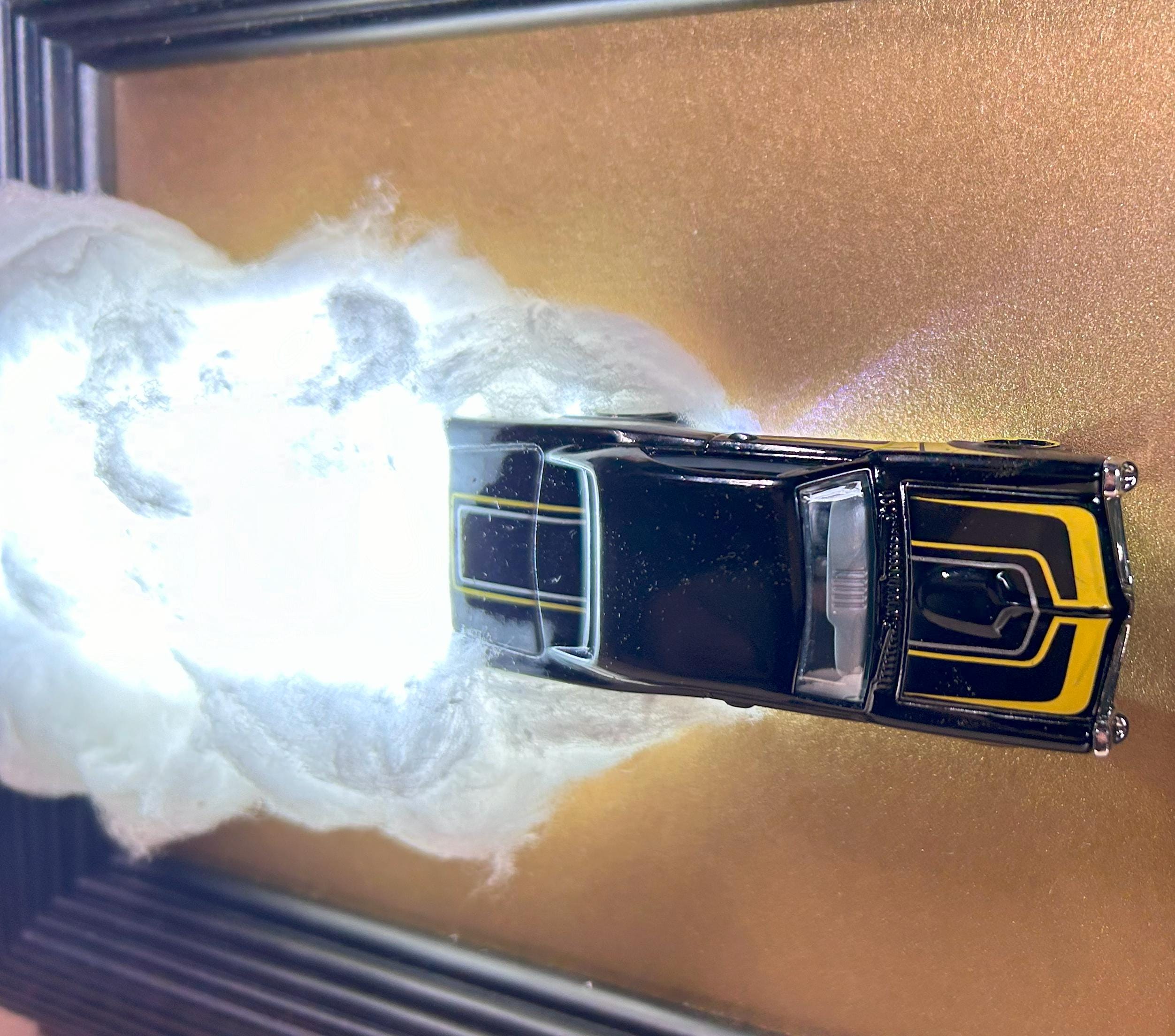 67 Pontiac GTO Hot Wheel Burnout. LED Backlit smoke Framed Artwork. One ...