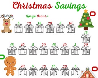 Christmas Savings Challenge Board Game Santa Claus Instant Digital ...