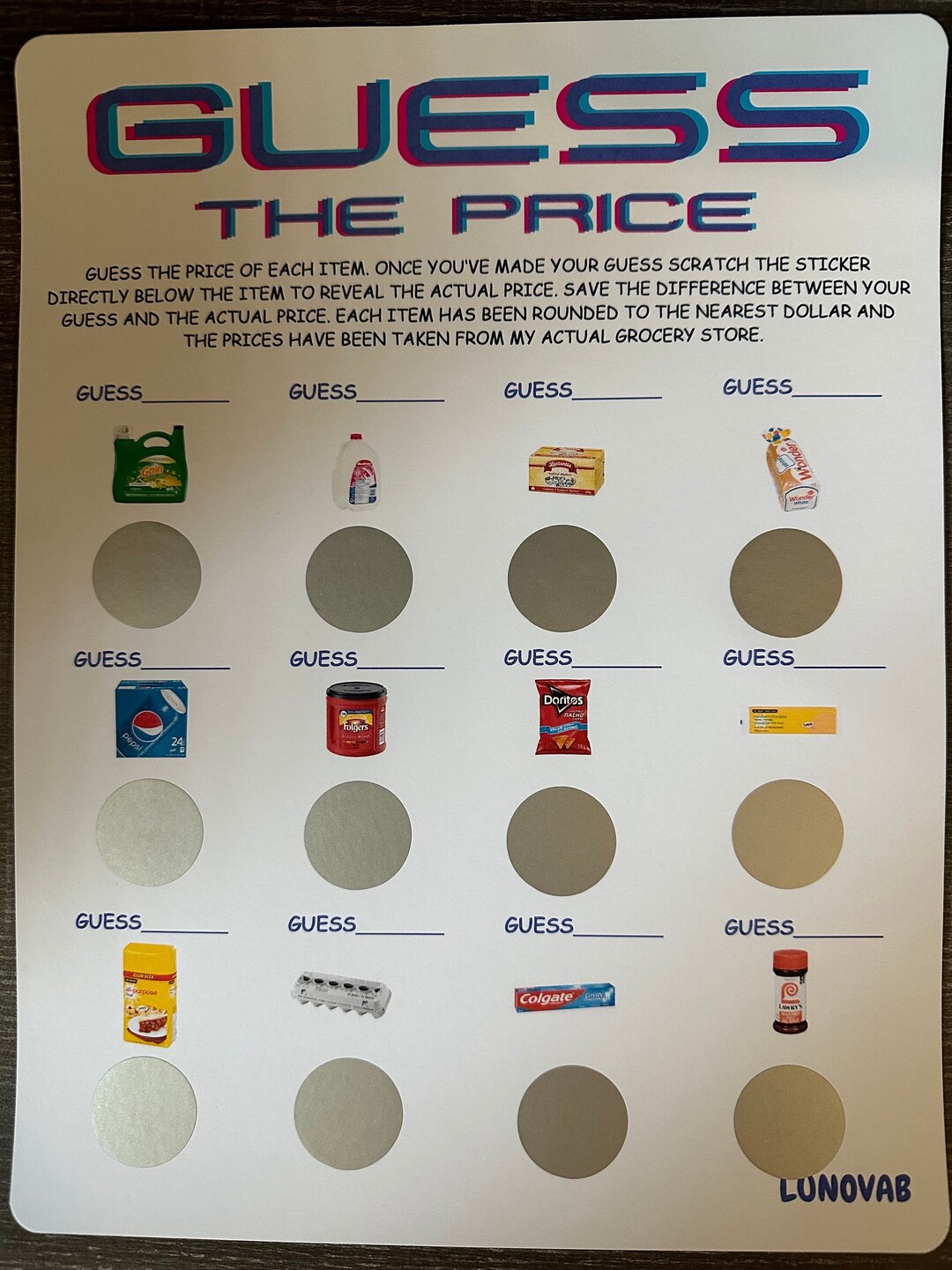 Guess the Price - Etsy