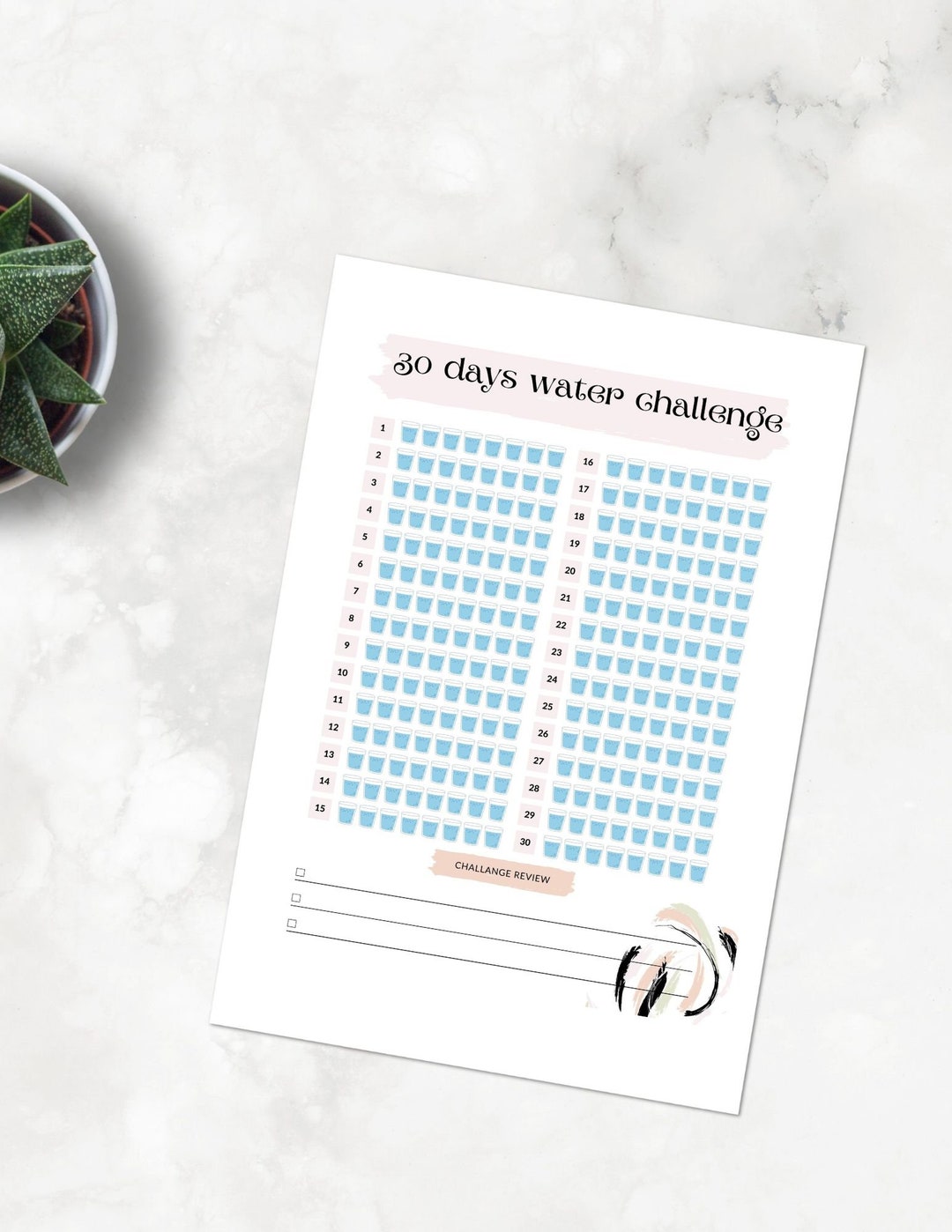 30 Day Water Planner Track My Water Intake, Drink More Water, Drink ...