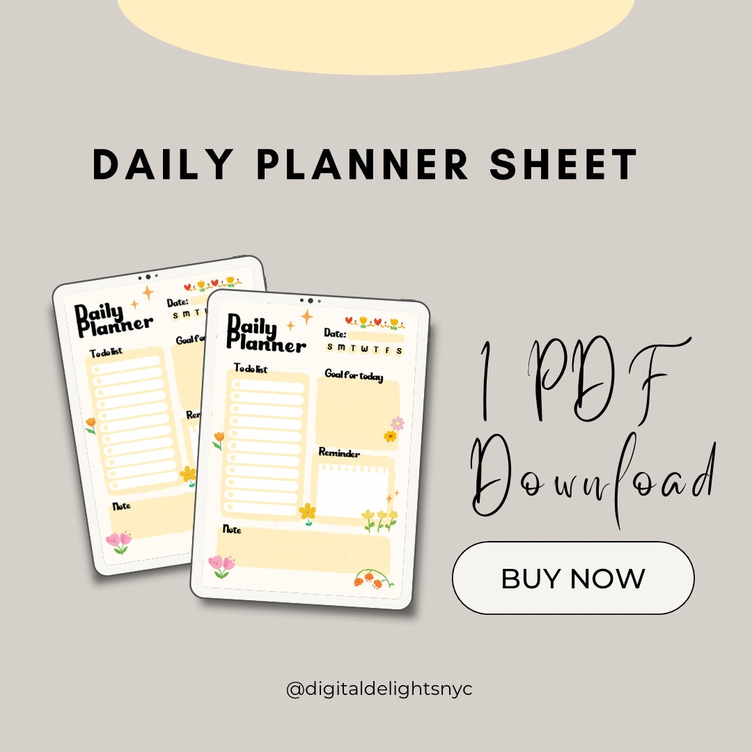 Efficient Day Planner Sheet - Printable Daily Organizer - Etsy
