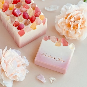 Amethyst Crystal Rose Soap Homemade Soap Bar, Cold Process Soap ...