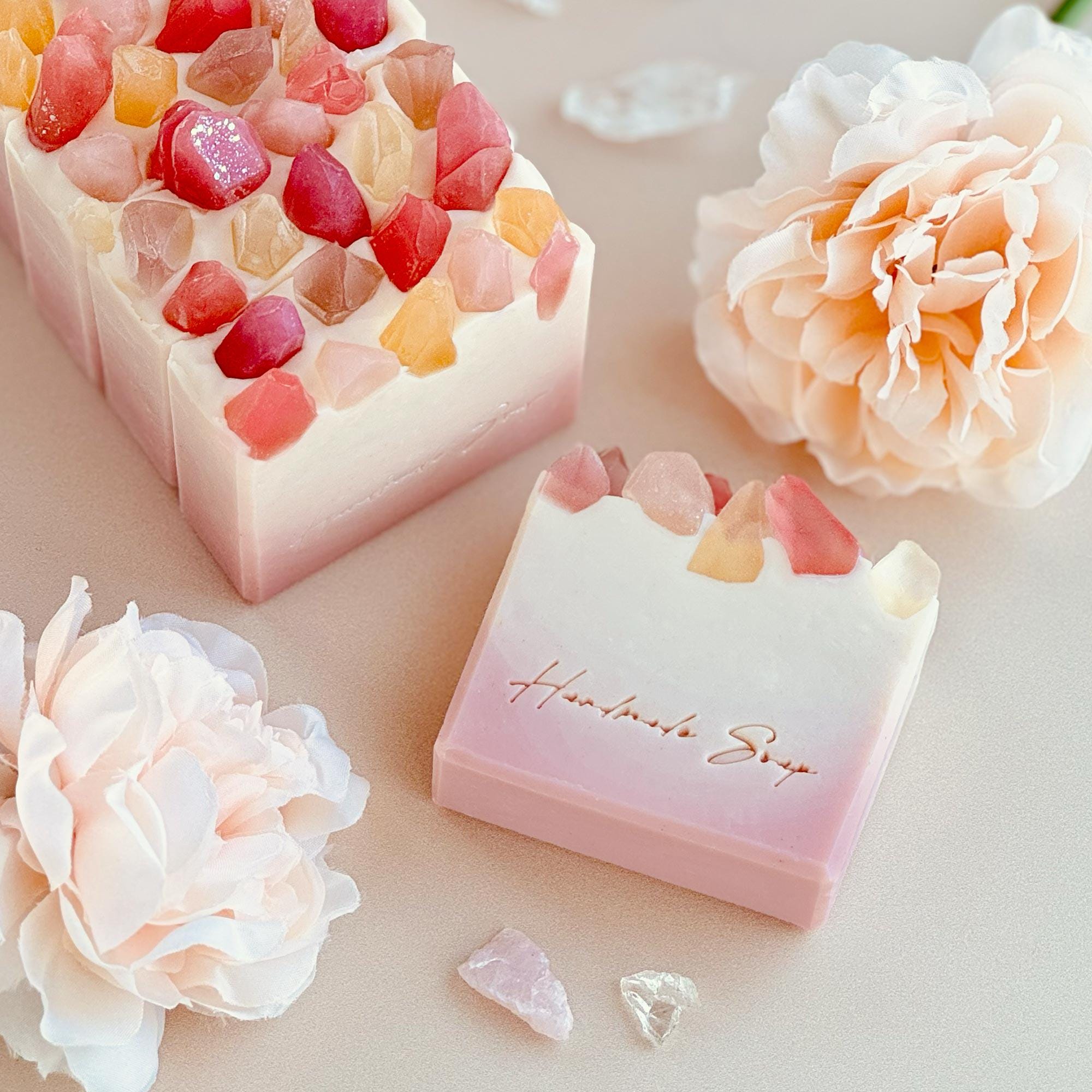 Amethyst Crystal Rose Soap | Homemade Soap Bar, Cold Process Soap ...