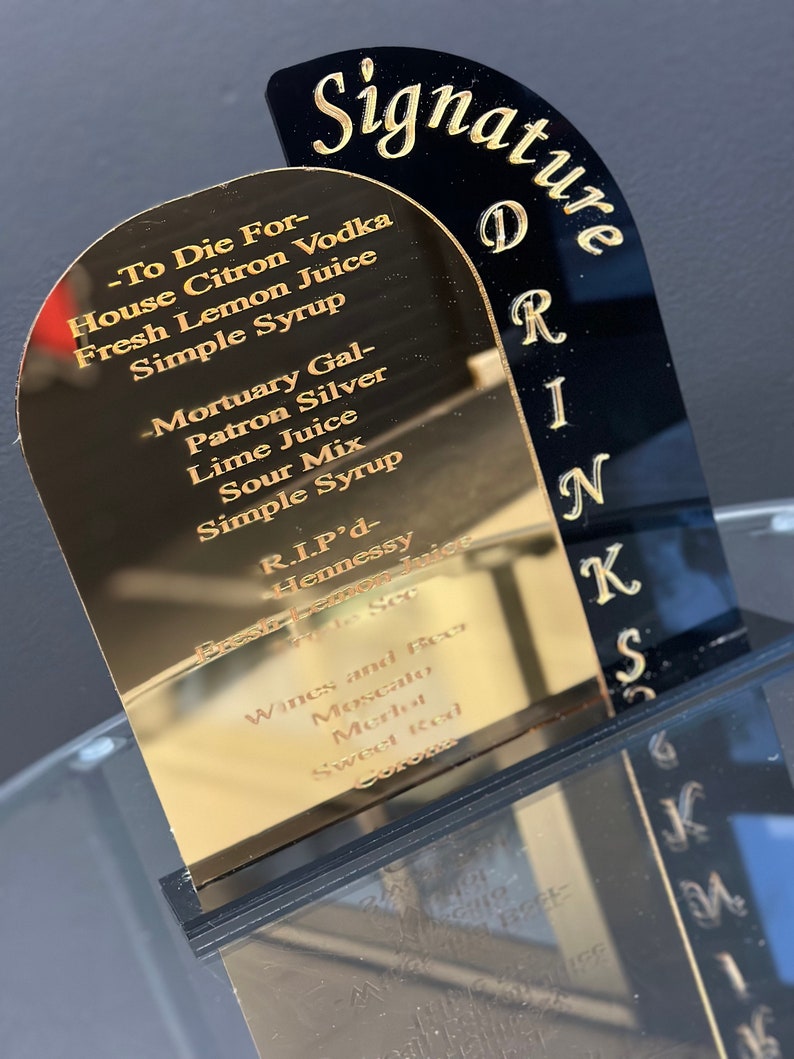 Wedding Arch Bar Sign Drinks Sign Custom Acrylic Bar Menu - Etsy