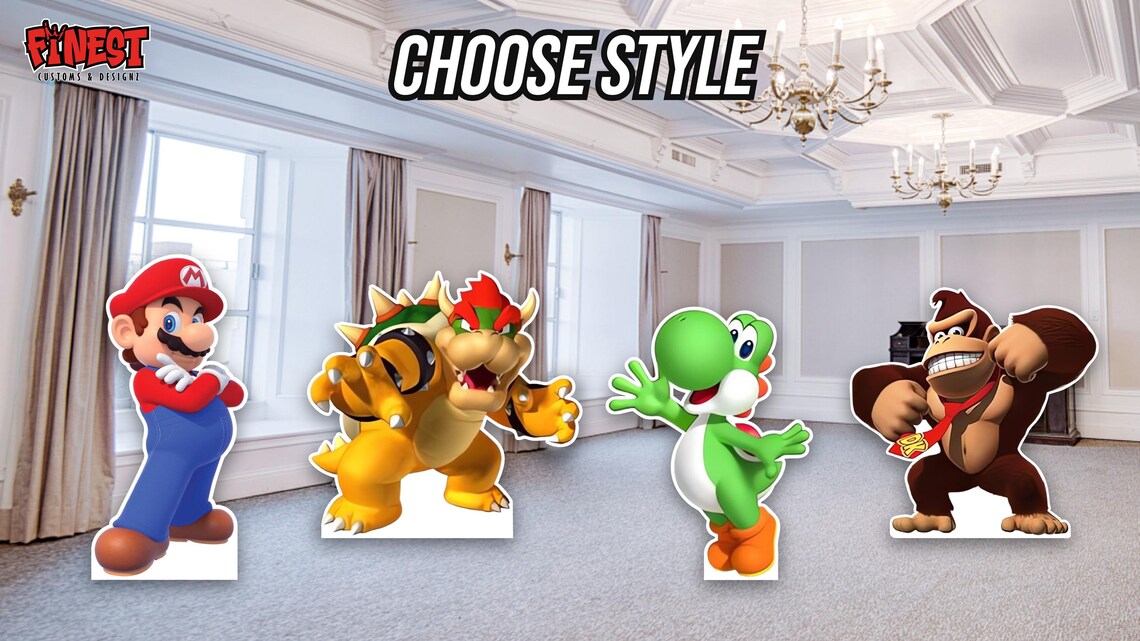 Mario Cutout Cardboard Backdrop | Birthday Sign Yard Cutout | Event and ...