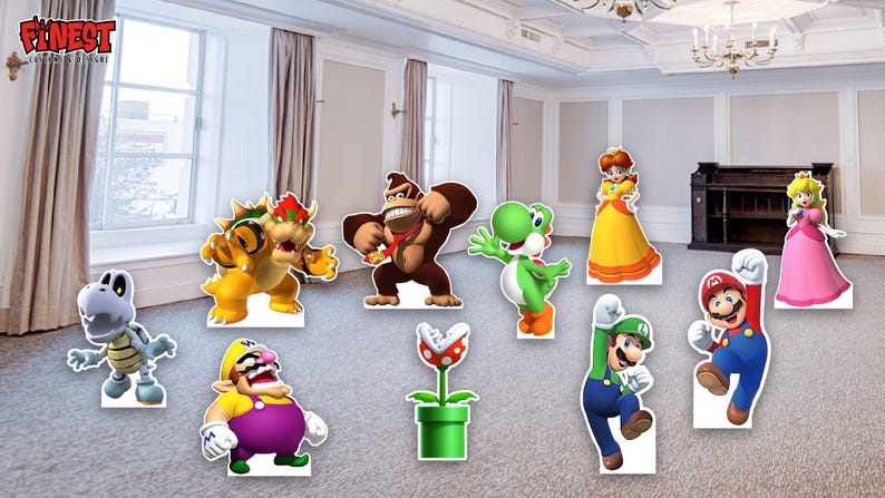 Mario Cutout Cardboard Backdrop | Birthday Sign Yard Cutout | Event and ...