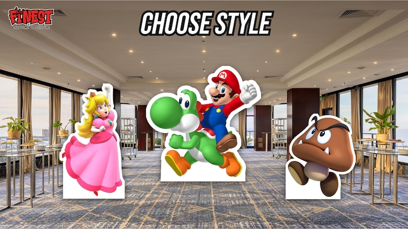 Mario Cutout Cardboard Backdrop | Birthday Sign Yard Cutout | Event and ...