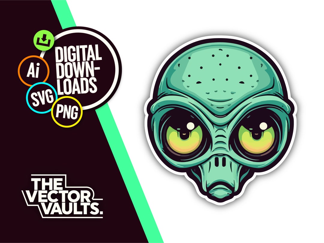 Alien Digital Download, SVG, Ai, PNG, Vector, Perfect for Stickers and ...
