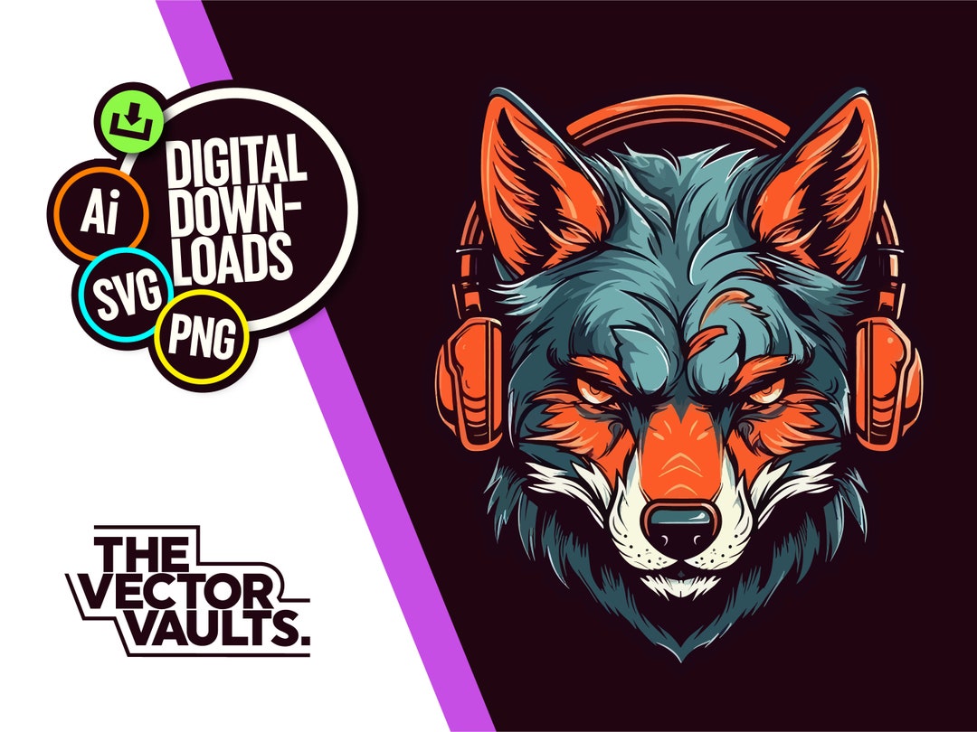 Wolf Gamer Logo Digital Download, SVG, Ai, PNG, Vector, Perfect for ...