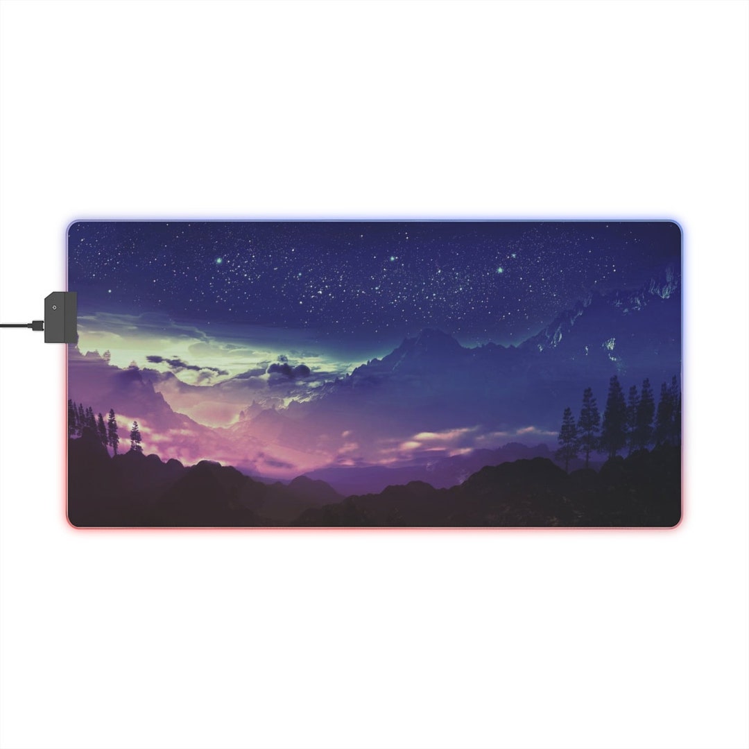 LED Gaming Mouse Pad Mountain Stars - Etsy