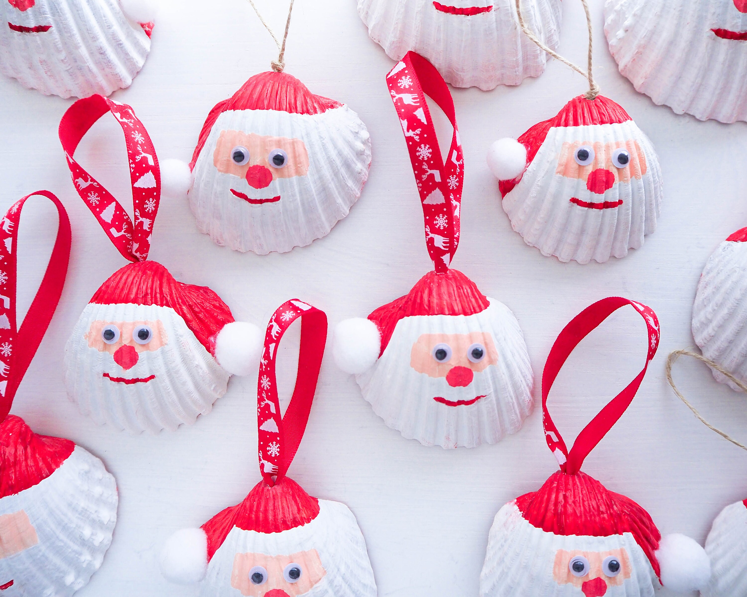 Coastal Christmas Santa Seashell Bauble Ornament Made With Shells From ...