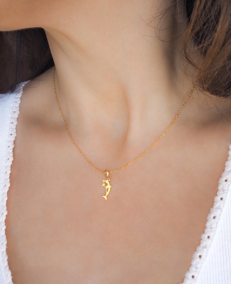 Gold Orca Necklace Killer Whale 14k Gold Plated Minimalistic Ocean ...